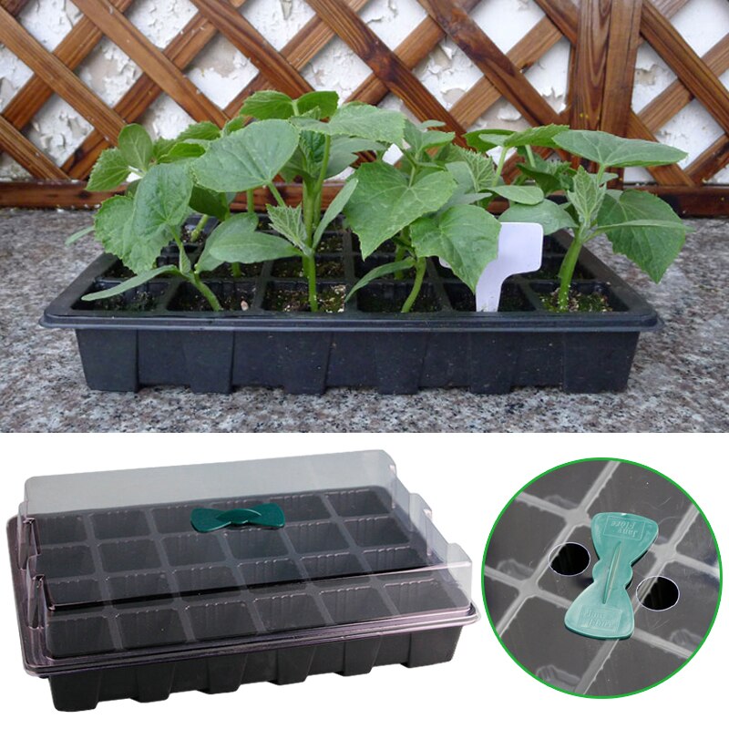 home gardening black 24-hole seedling tray three-p... – Vicedeal