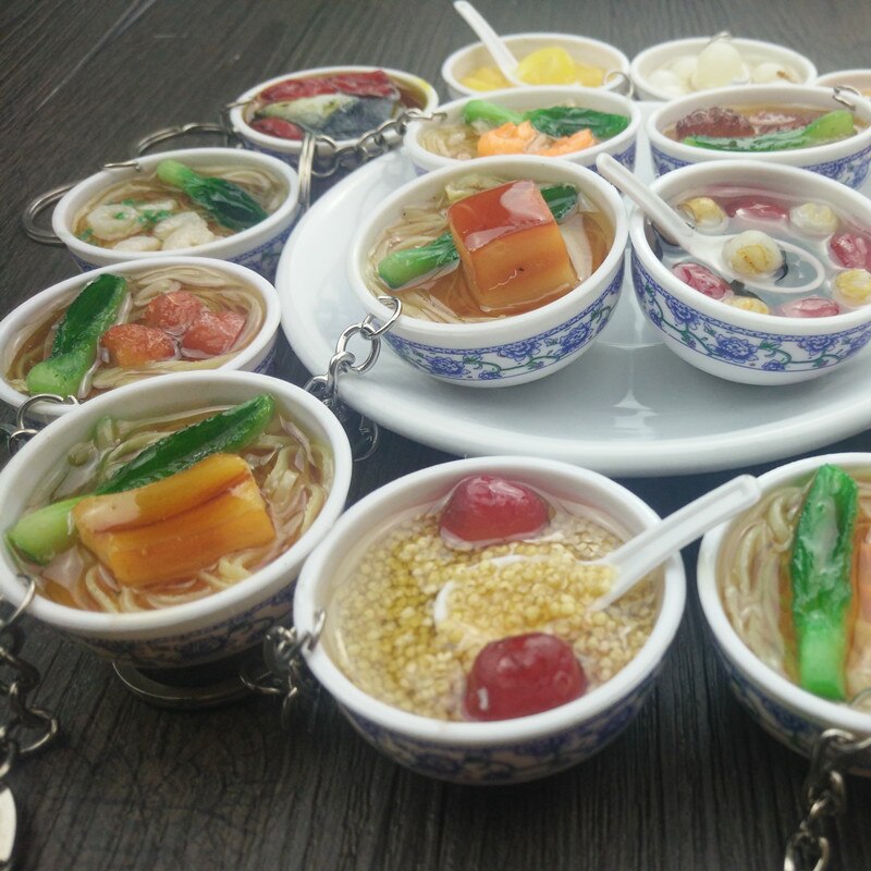 1pc Simulation Food Key Chains Noodle Bowl Keychai... – Grandado