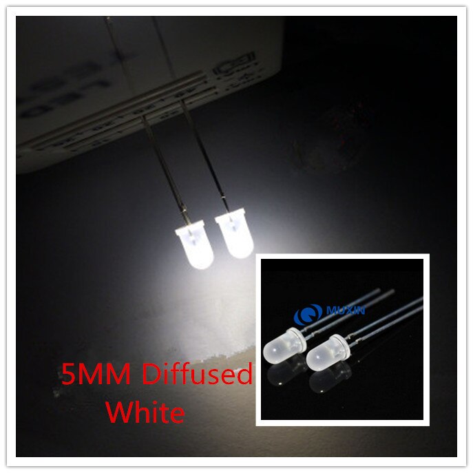200pcs 5mm White Diffused LED Diode Round Light Em... – Grandado