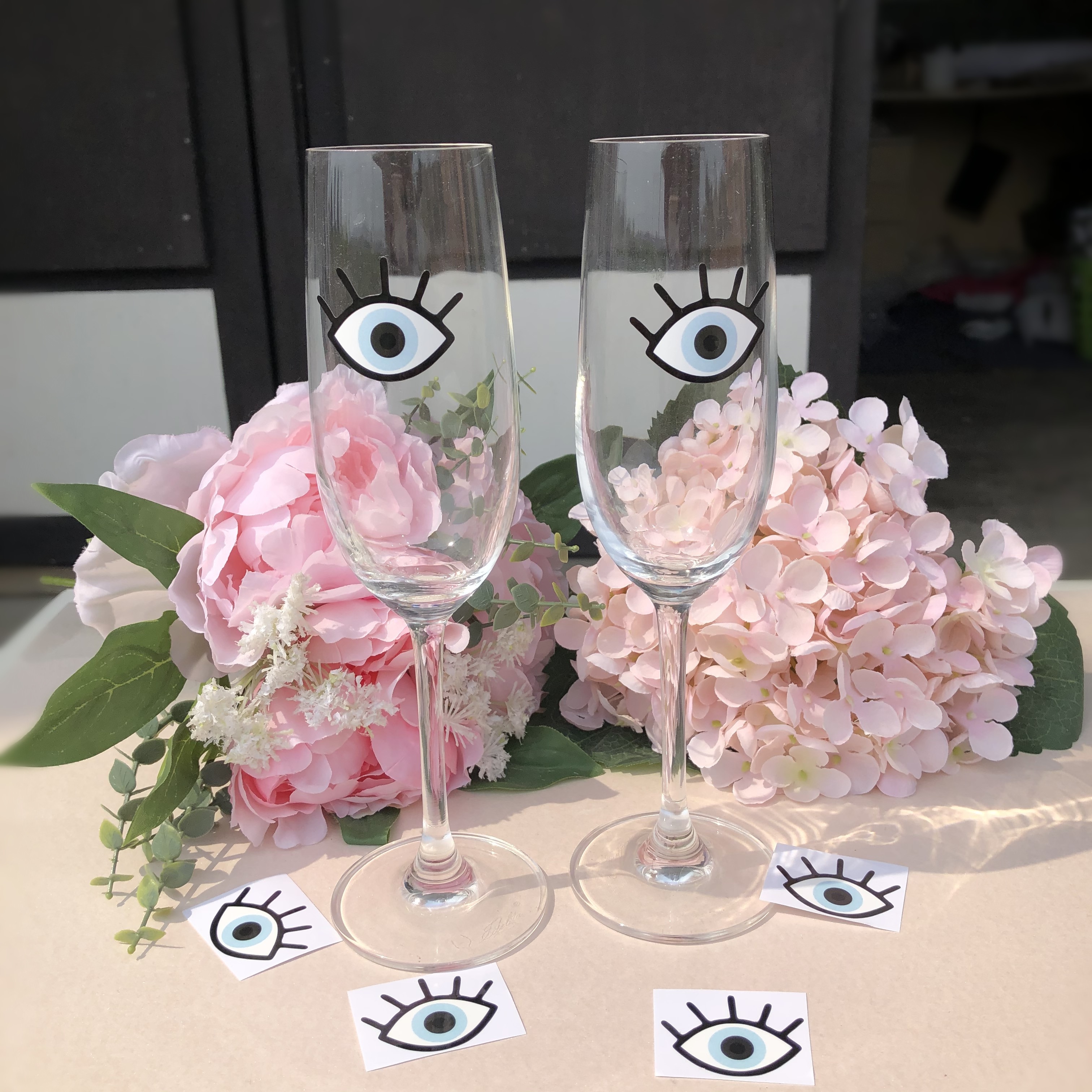 Wine glass Evil eye stickers good eyes vinyl decal... – Vicedeal
