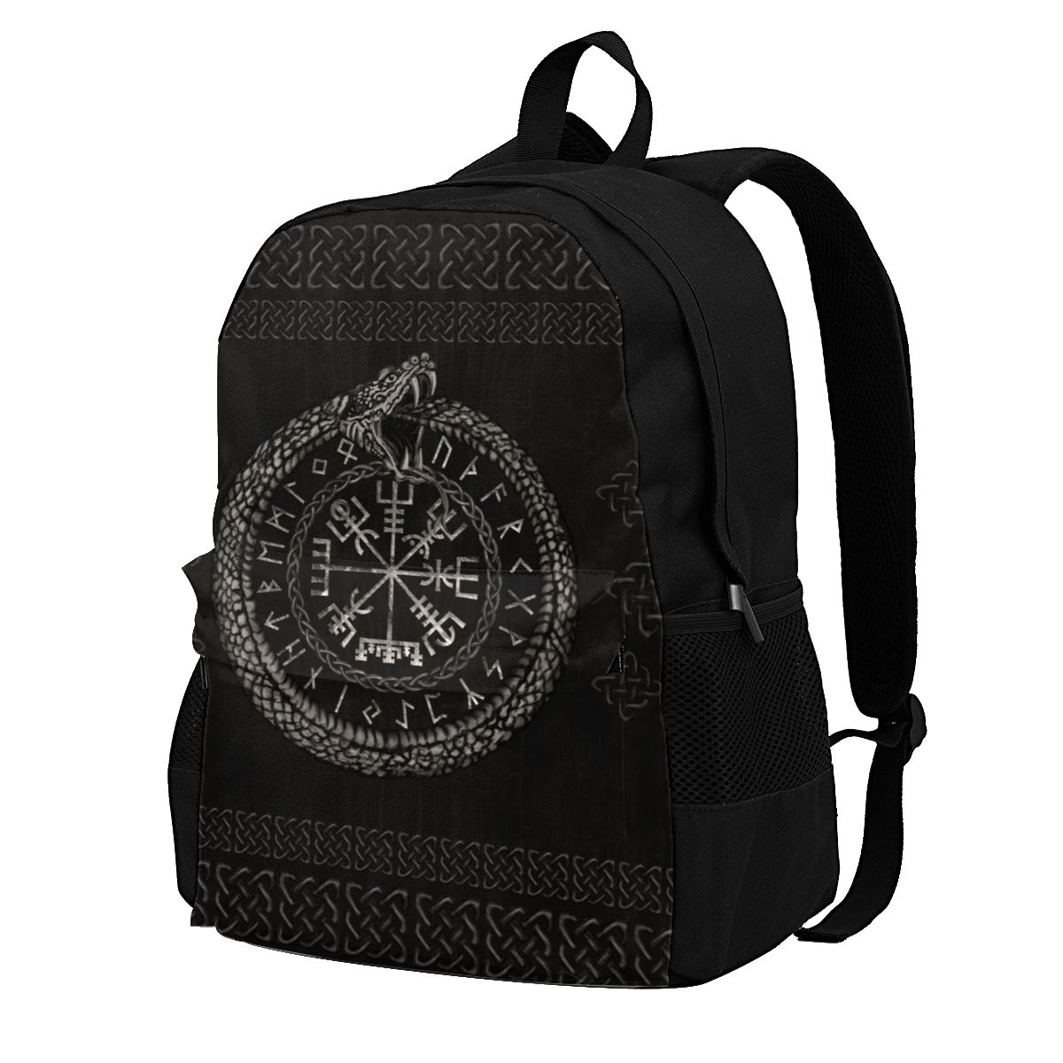 Vegvisir With Ouroboros Backpacks Icelandic Viking... – Grandado