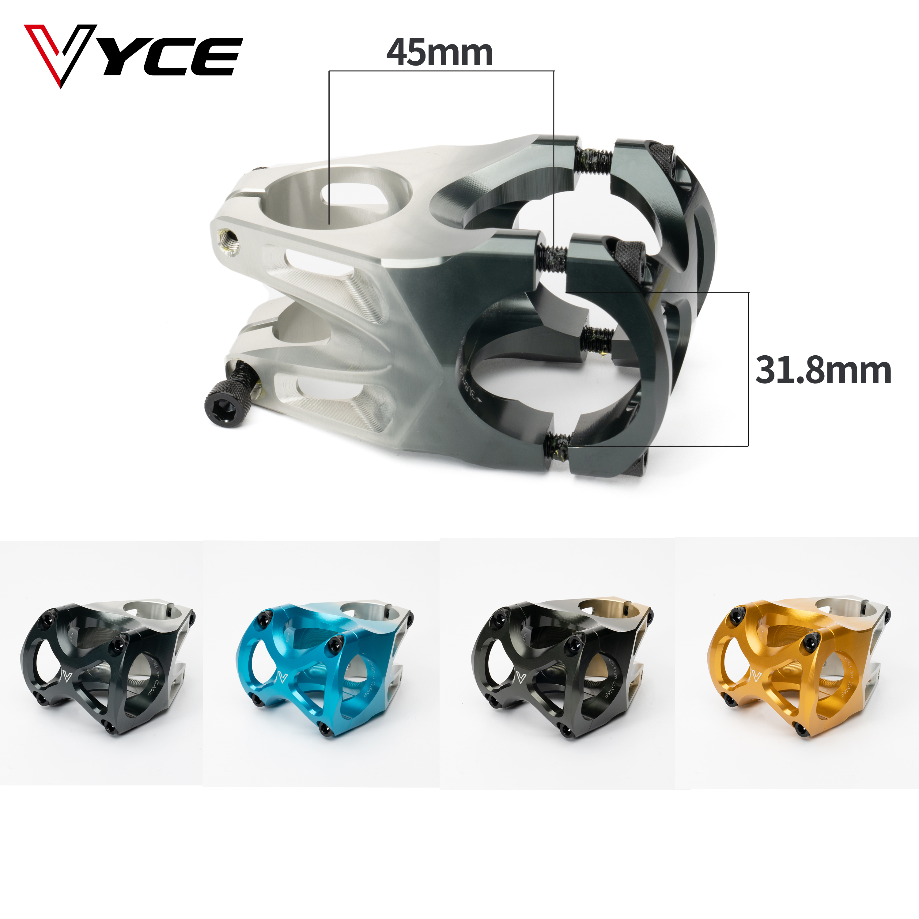 VYCE Dual-Color Aluminum Bicycle Stem 45mm for MTB... – Grandado
