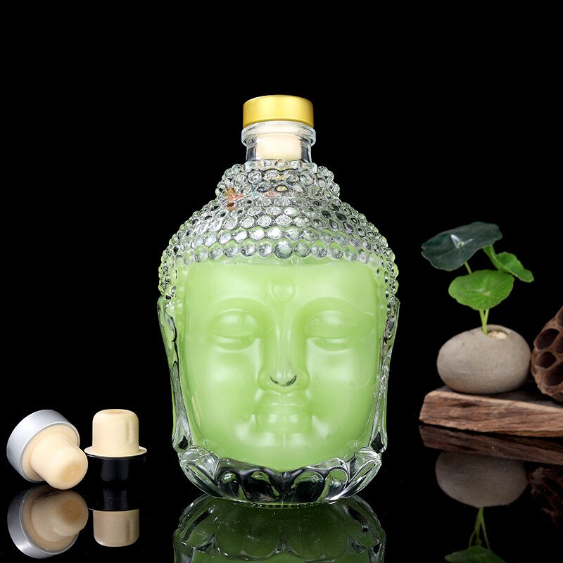 750ML Crystal Glass Wine Bottle Statue of Buddha T... – Vicedeal
