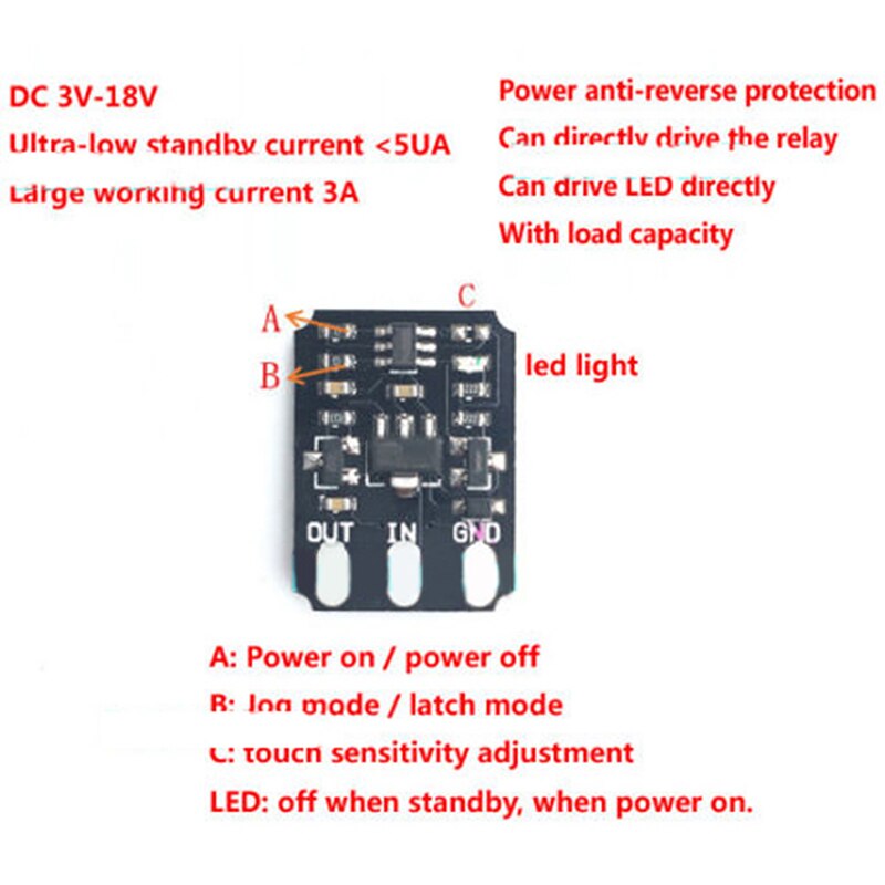 Mini Touch Switch DC 3V-18V 12V 2A Capacitive Touc... – Grandado