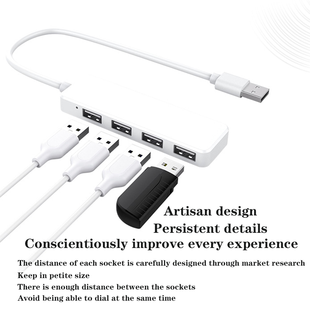 USB Hub 4 Port USB Hub Splitter Adapter Mini USB 2... – Vicedeal