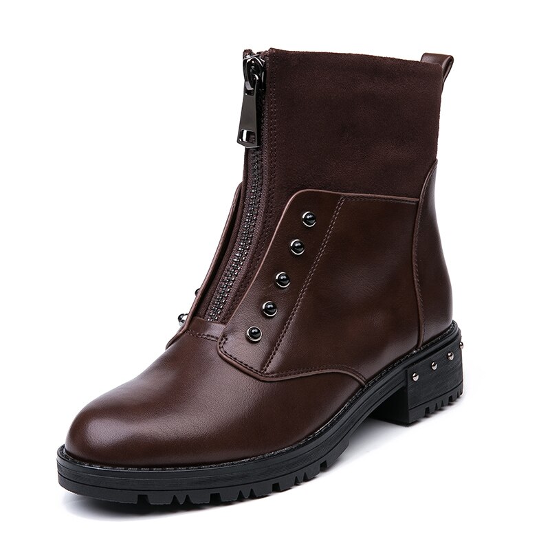 AIMEIGAO Autumn Winter PU Leather Ankle Boots Wome... – Vicedeal