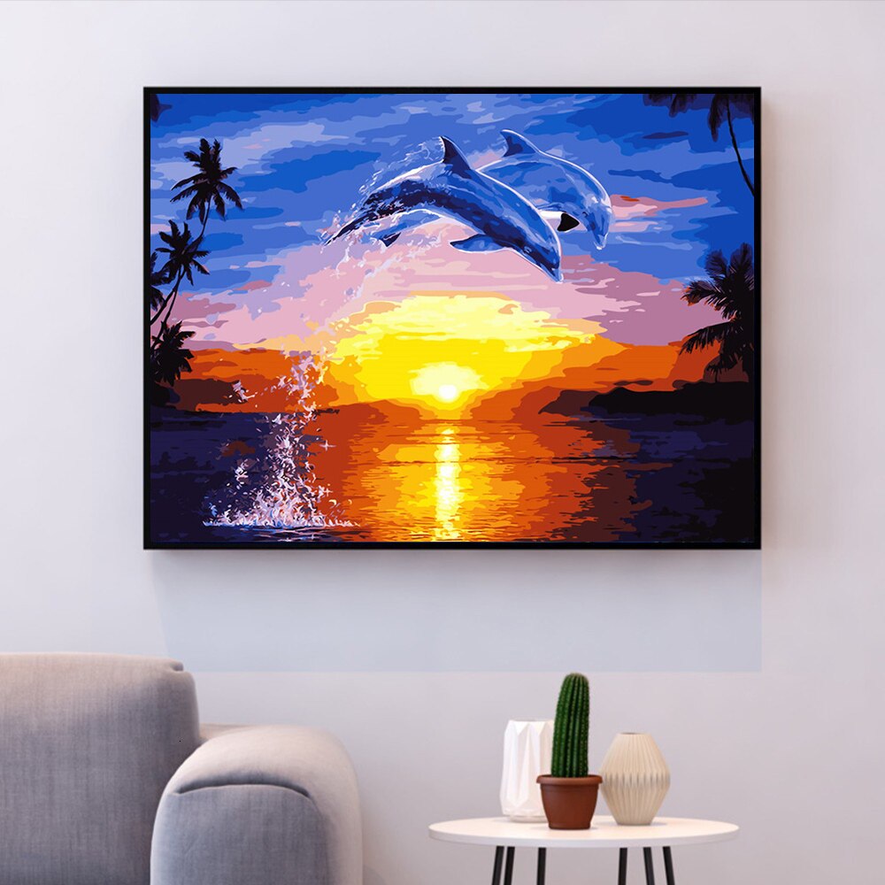 HUACAN Picture By Numbers Animal Kits Drawing Canv... – Grandado