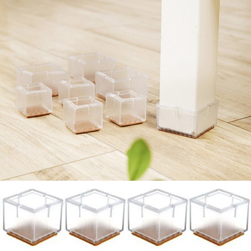 4 Piece Square Silicone Table Cover Chair Leg Feet... – Grandado