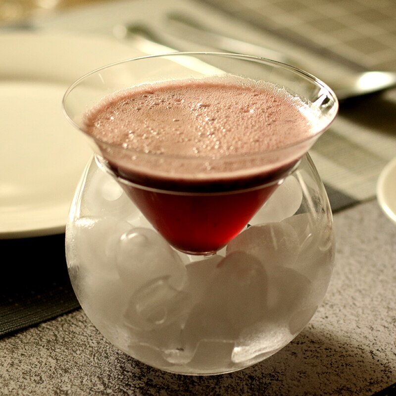 lead free glass conical cone stemless martini cock... – Grandado