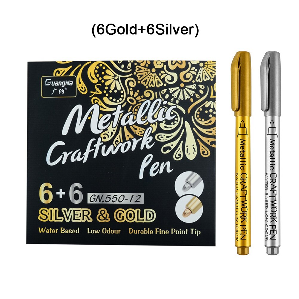 1/12pcs Waterproof Permanent Paint Marker Pens Gol... – Grandado