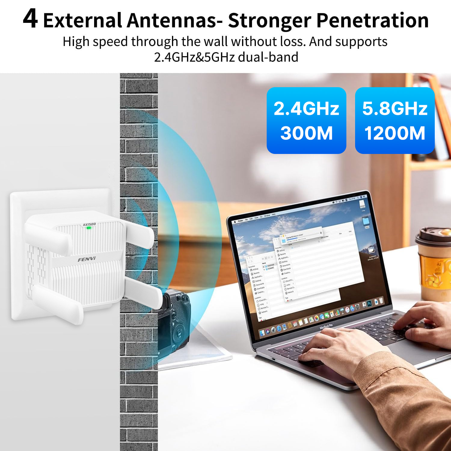 FENVI 5 Ghz AX1500 WiFi 6 Repeater Extender Signaa... – Grandado