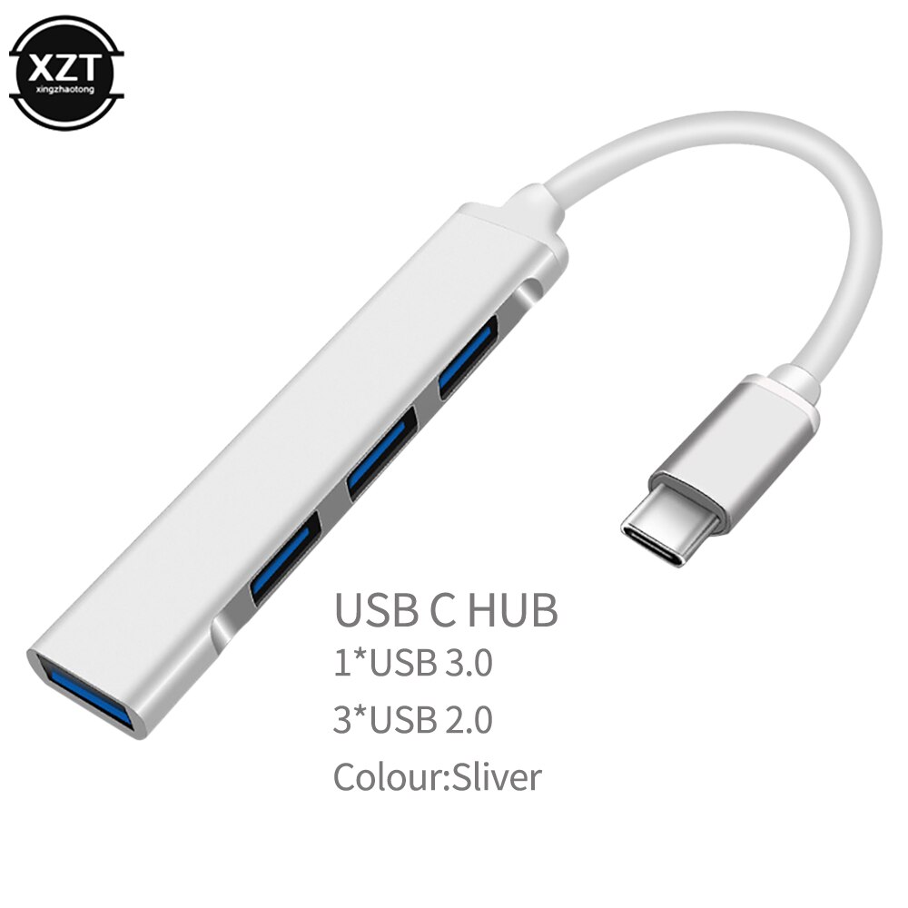 HUB de 4 puertos USB 3,1 tipo C a USB 3,0 2,0, con... – Grandado
