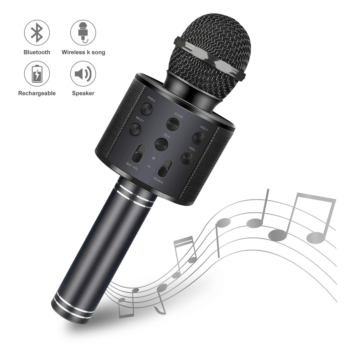 Wireless Bluetooth Karaoke Microphone Handheld Mic... – Grandado