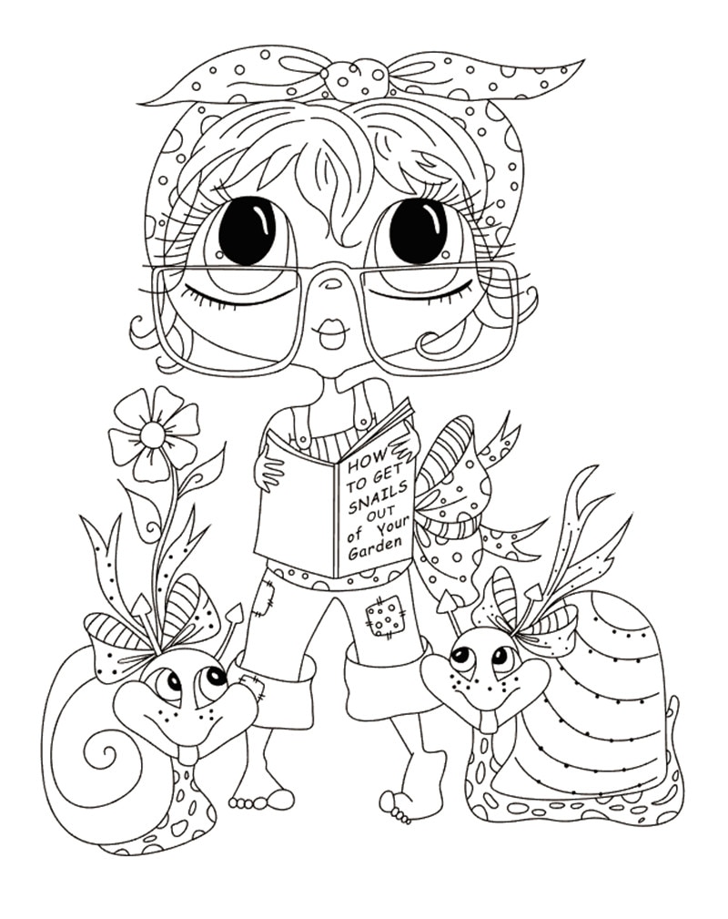 10x8 Girl reading book Transparent Clear Stamps fo... – Grandado