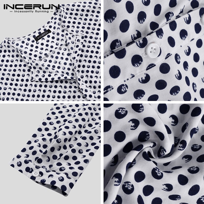 Mode Stip Mens Shirt Lange Mouwen V-hals Button Ca... – Vicedeal