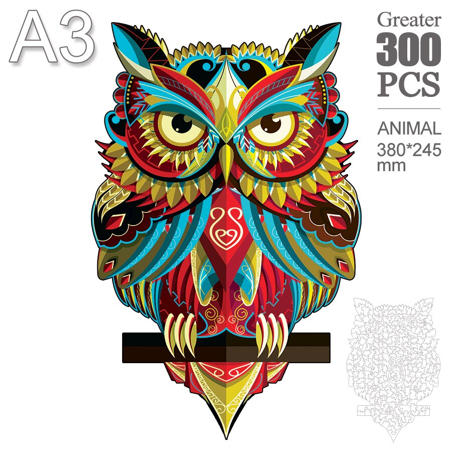 Unique Wooden animal Jigsaw Puzzles Mysterious Owl... – Vicedeal