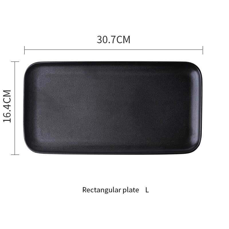 Ceramics Plate Set Home Black Plates Dishes Japane... – Grandado