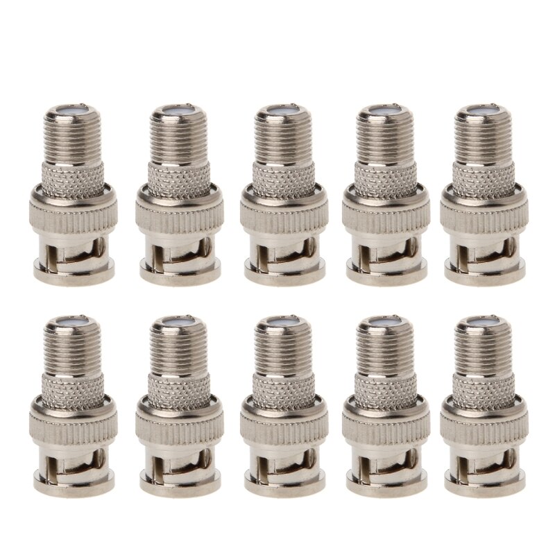 10Pcs/Set BNC Male Plug To F Female Jack Coax Connector Adapter For CCTV Camera – Grandado