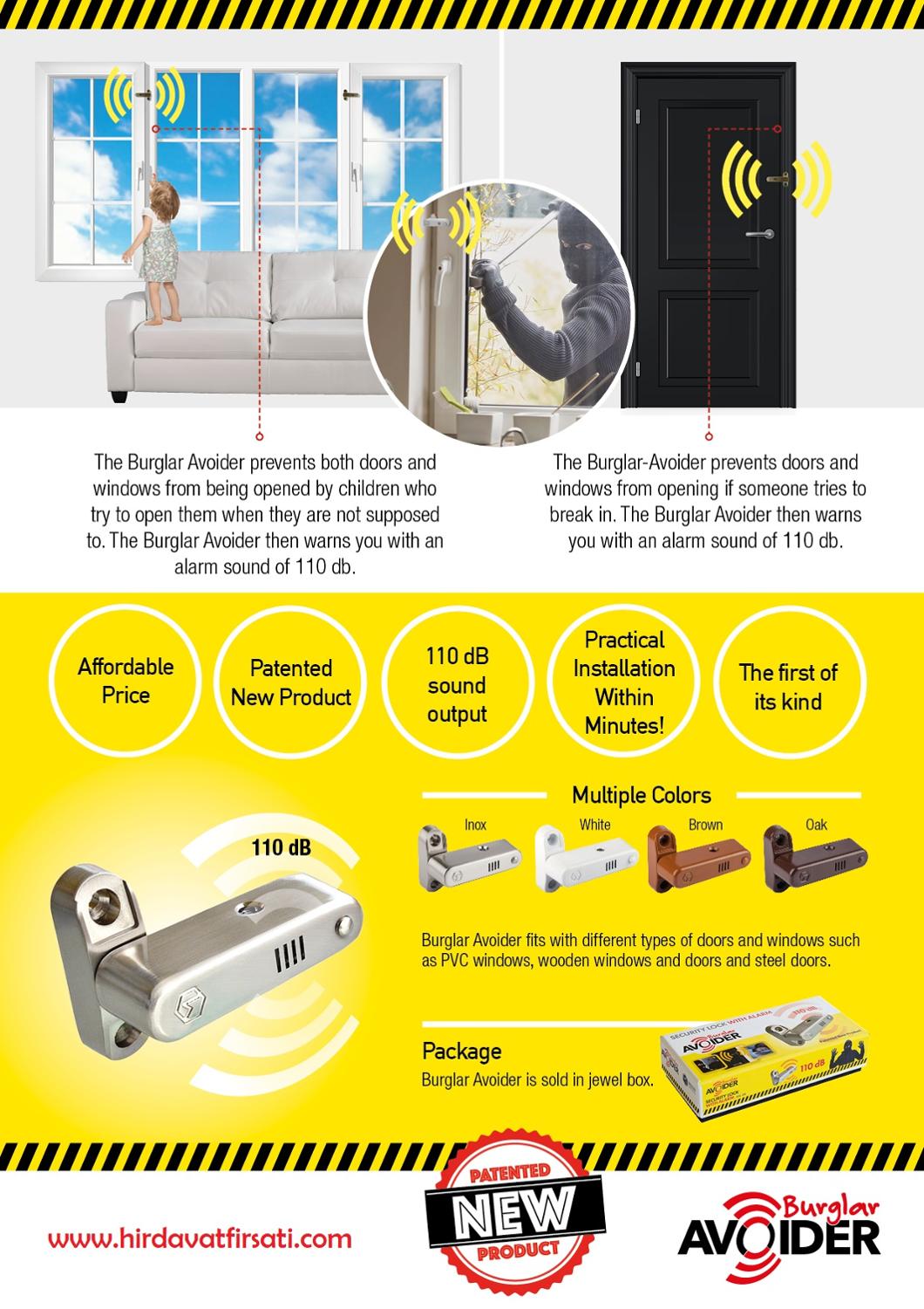 Safety Latch (Lock) With Inox Alarm Against Thieve... – Vicedeal