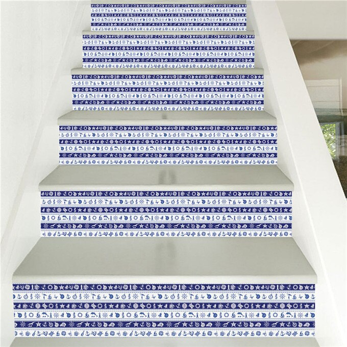 Color Palm Print Stair Decorative Sticker Self-adh... – Vicedeal