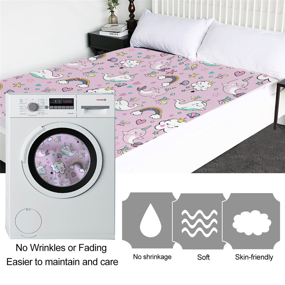 BeddingOutlet Cute Whale Fitted Sheet Narwhal Unic... – Grandado