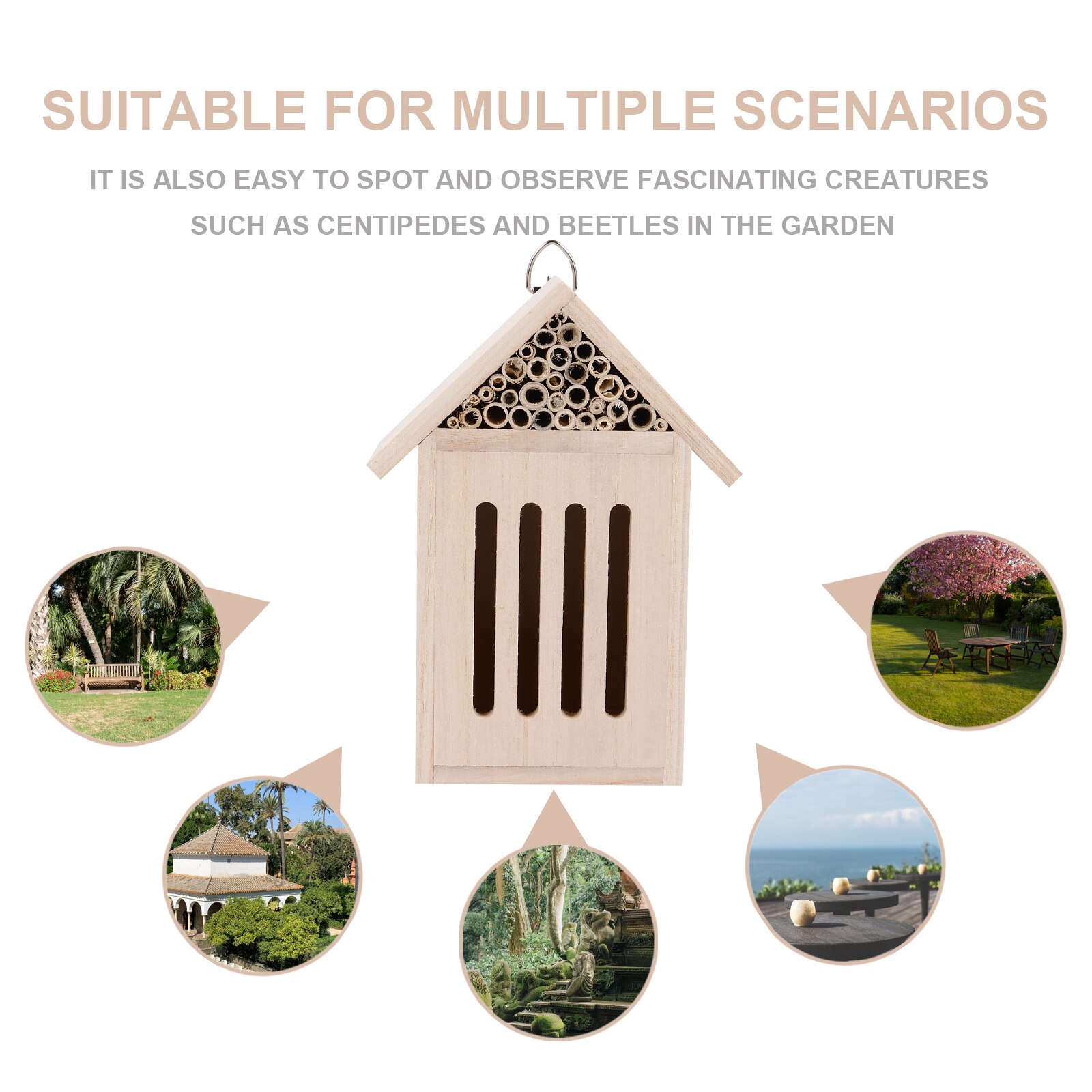 Outdoor Garden Wood Insect House Beehive Bug Room ... – Grandado