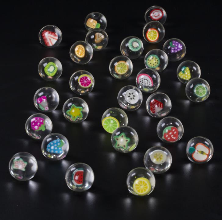 10pcs/lot funny 2.5cm Fruits Clear Rubber Bouncing... – Grandado