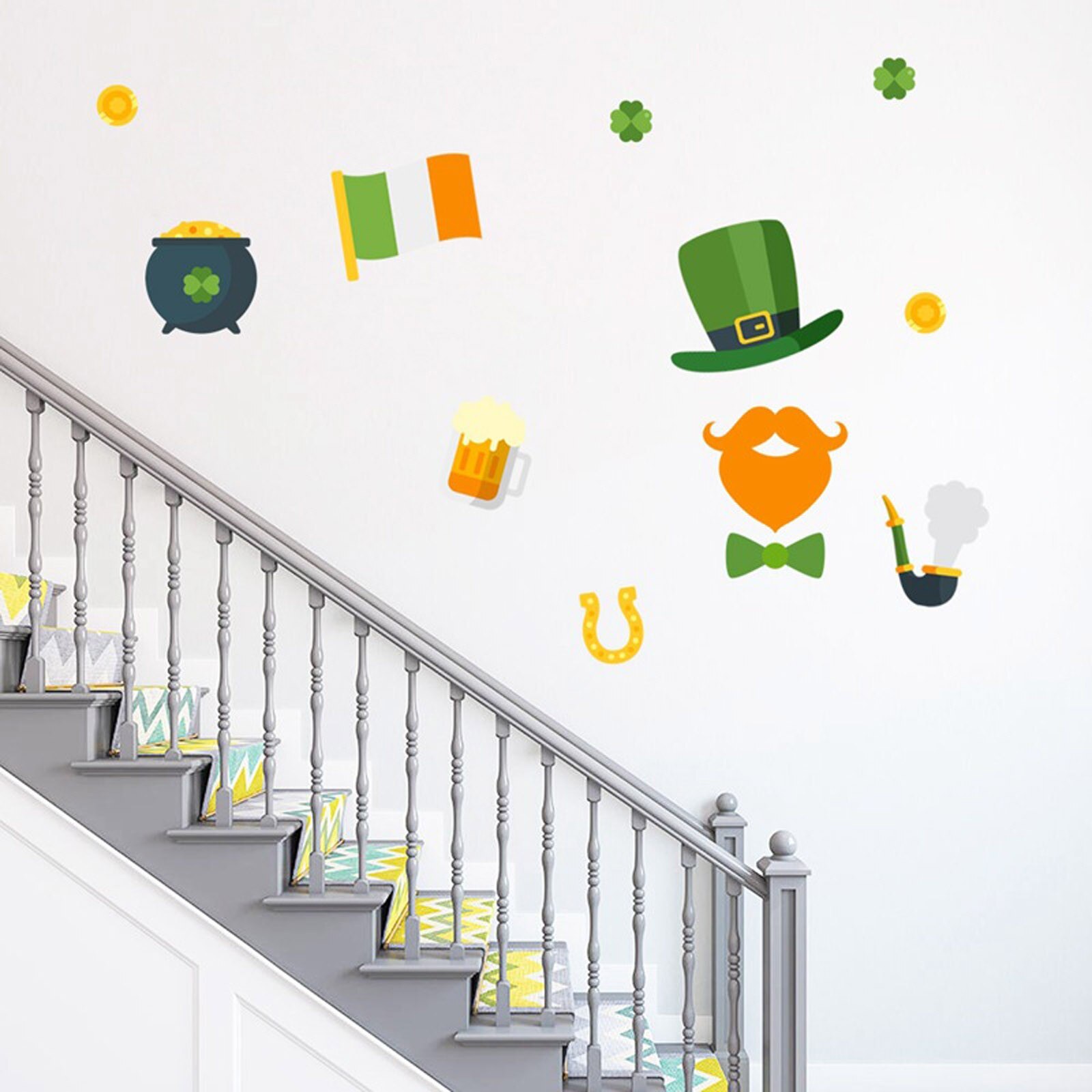 Funny Set of St. Patrick's Day Window Stickers Iri... – Grandado