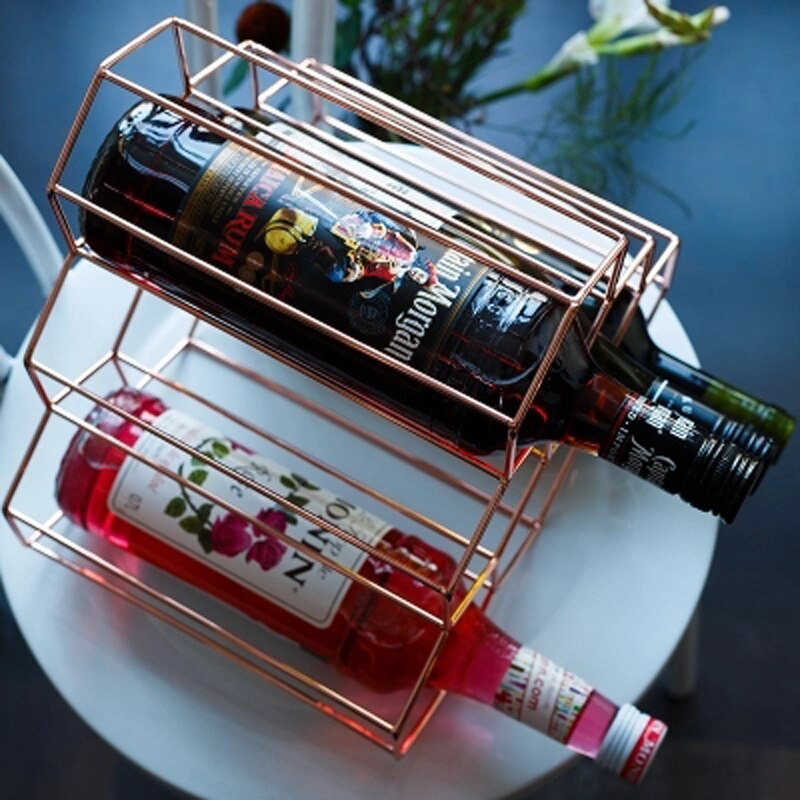 Metal Geometric Wine Rack Nordic Simple Household ... – Vicedeal