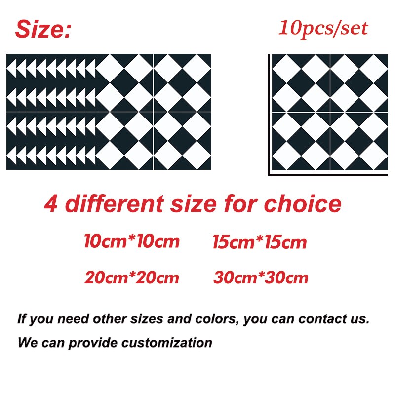 Hard PVC Classic Black And White Mosaic Tiles Stic... – Grandado