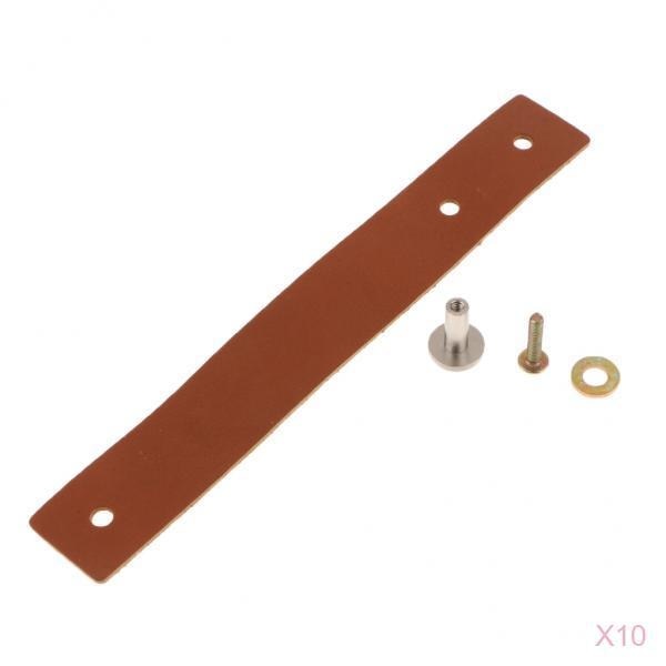 10x Minimalist Leather Single Hole Handmade Cabine... – Grandado