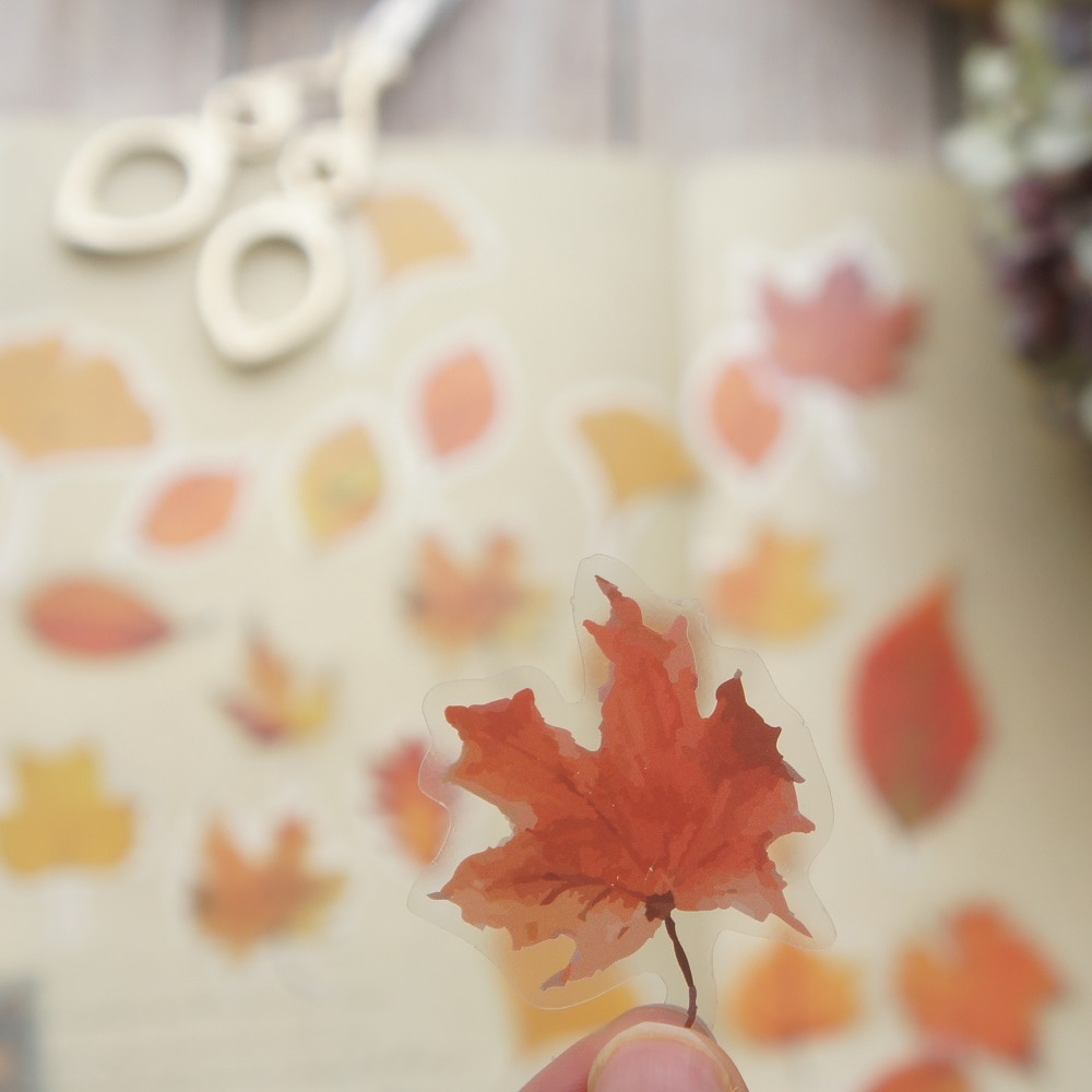 38pcs Fallen Leaves In Early Autumn Style Transpar... – Grandado