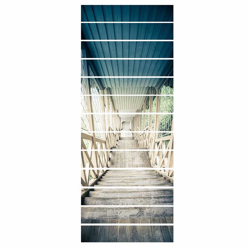 PVC wallpaper solid wood ladder simple 13 pieces o... – Grandado