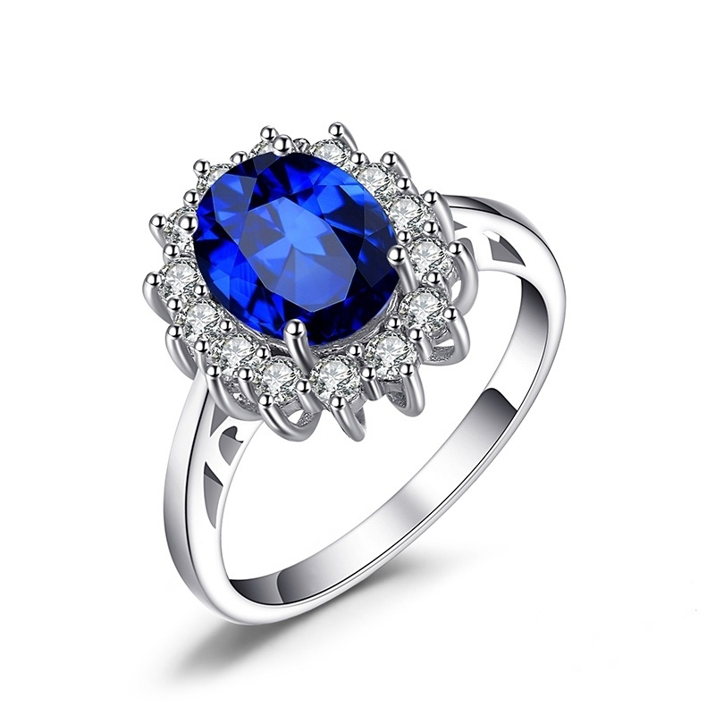 Modische Moderne frauen Ring Luxus Blau Diana Prin... – Vicedeal