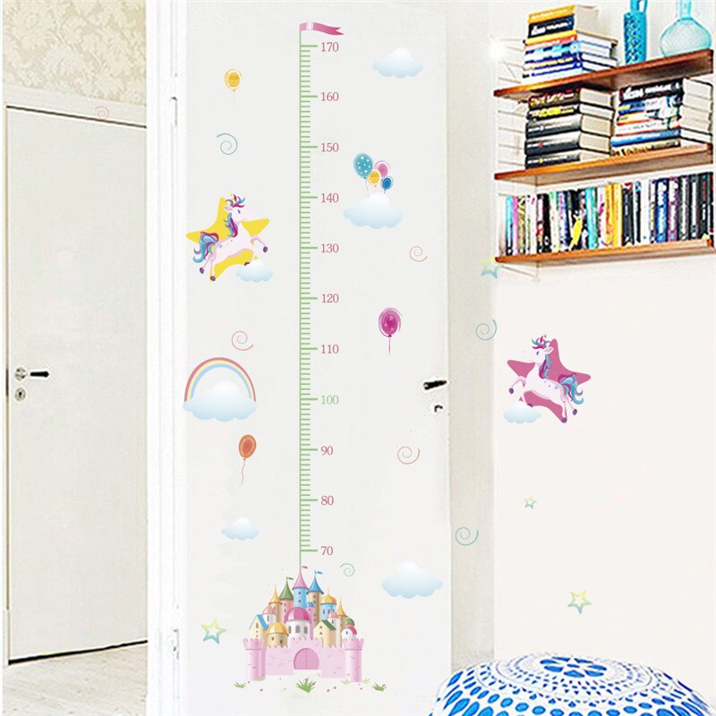 Cartoon Unicorn Height Measure Wall Stickers for K... – Vicedeal