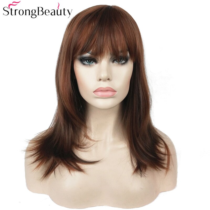Strong Beauty Synthetic Long Straight Wigs Auburn ... – Grandado
