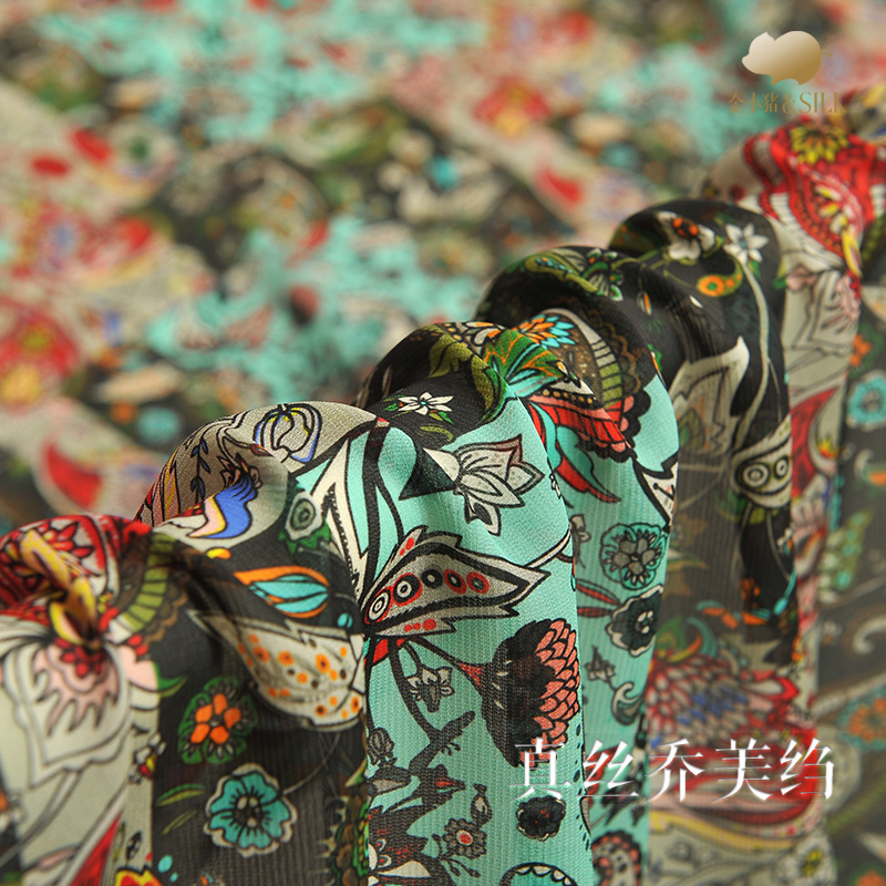 die Seide Krepp seide stoff frühling und sommer kl... – Grandado