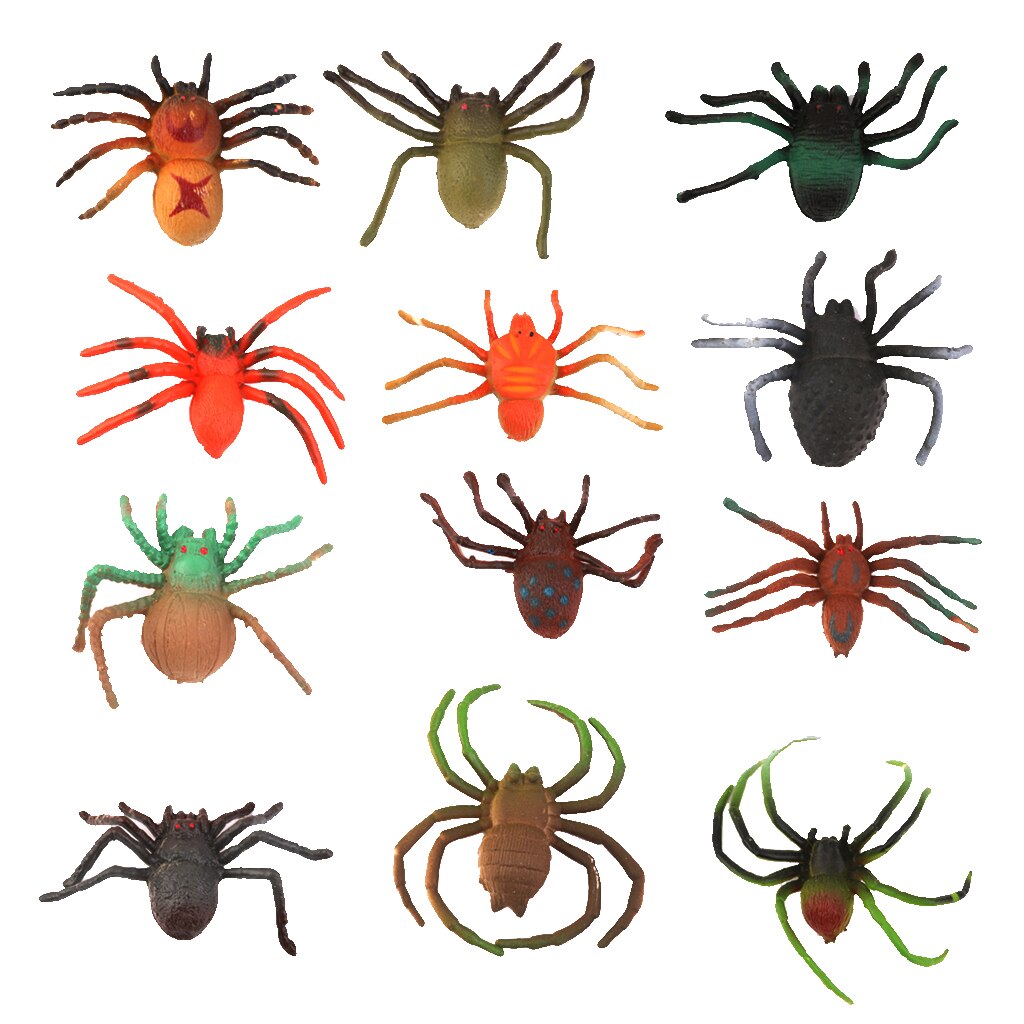 12 Plastic Spider Figure Insect Kids Prank Joke To... – Grandado