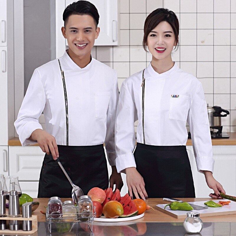 Roupa de trabalho de manga longa, uniforme de chef... – Vicedeal