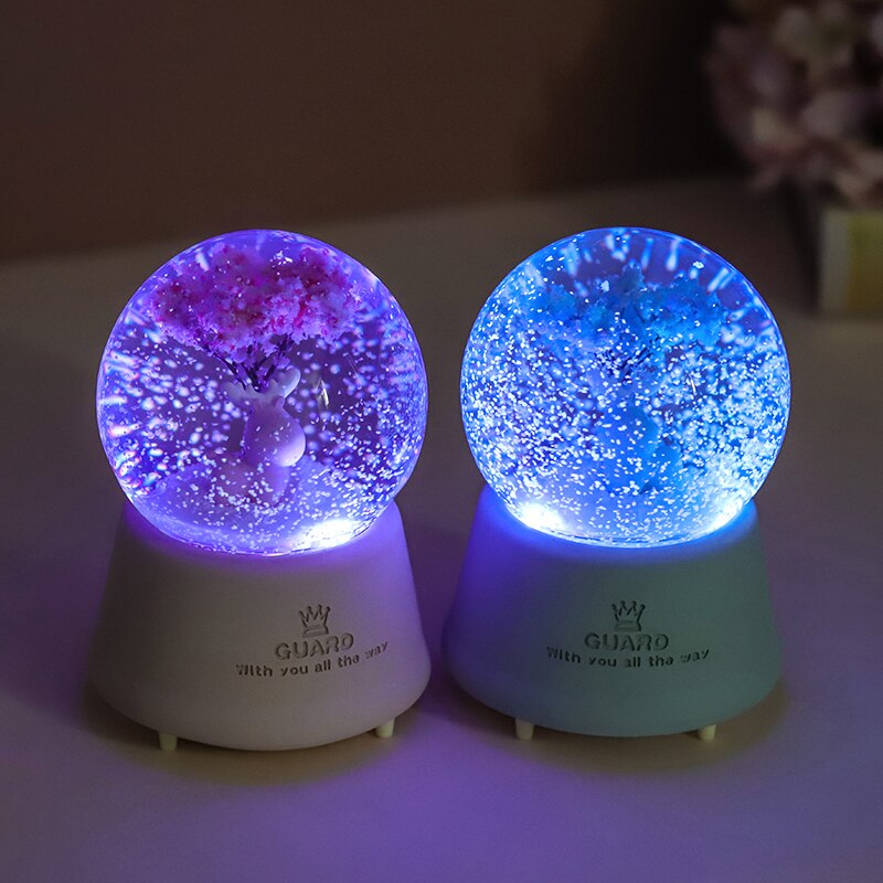 Crystal Ball Cute LED Lamp Spin Music Box deer Sno... – Vicedeal