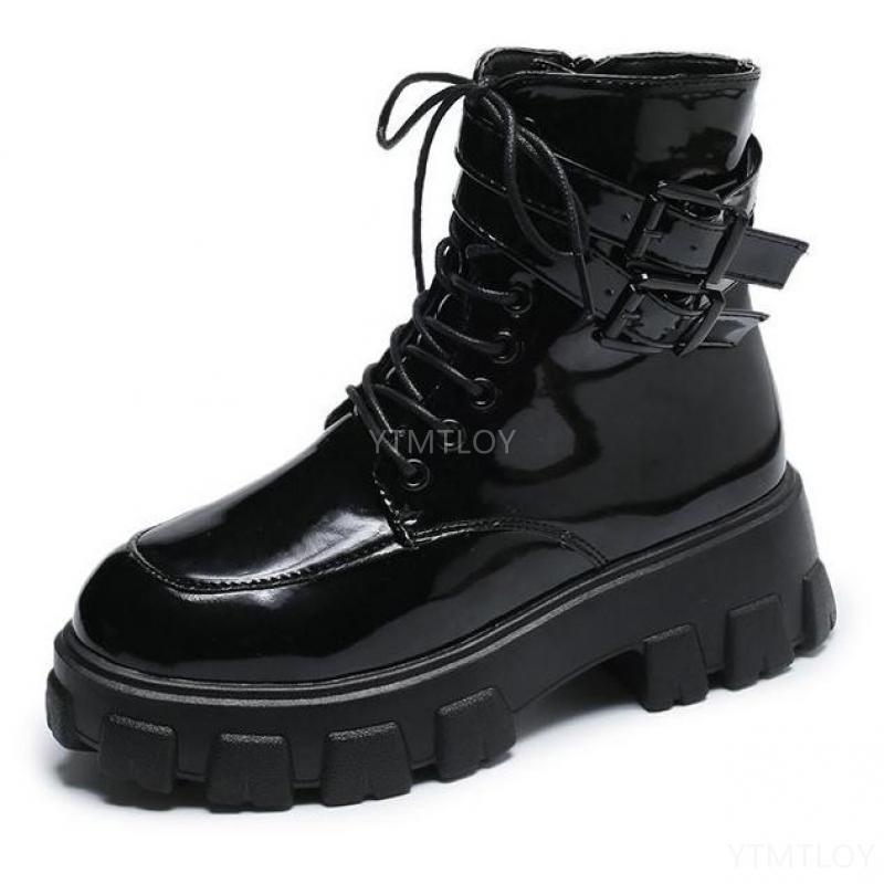 European Chunky Sole Boots Winter Buckle Ankle Pla... – Grandado