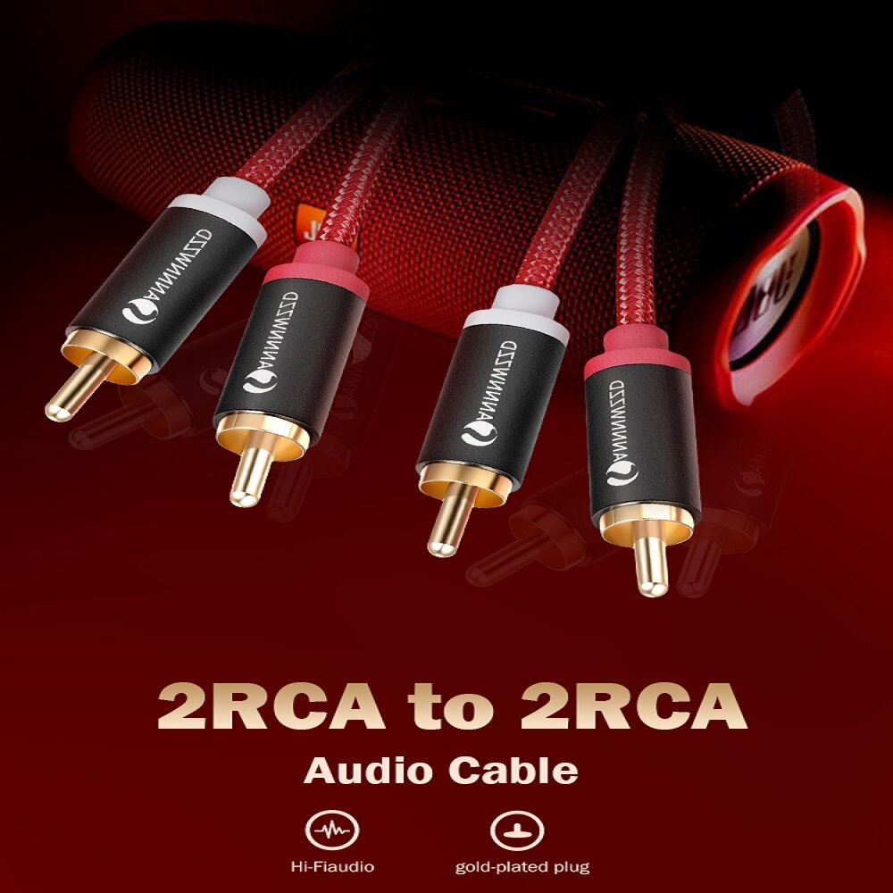 2RCA to 2RCA Male to Male Audio Cable RCA Cable OF... – Grandado