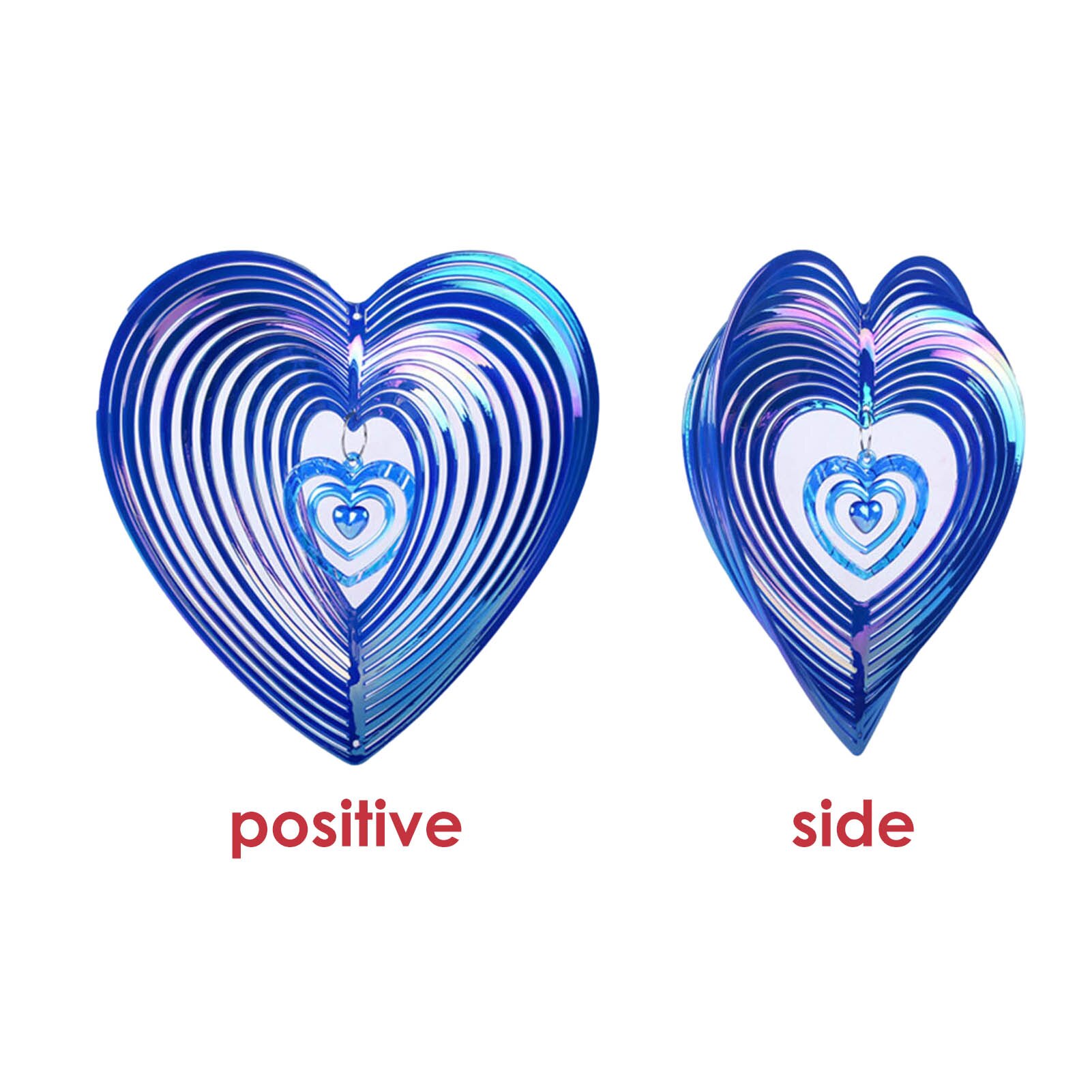 Beating Heart Wind Spinner Plastic Red Blue Wind C... – Grandado