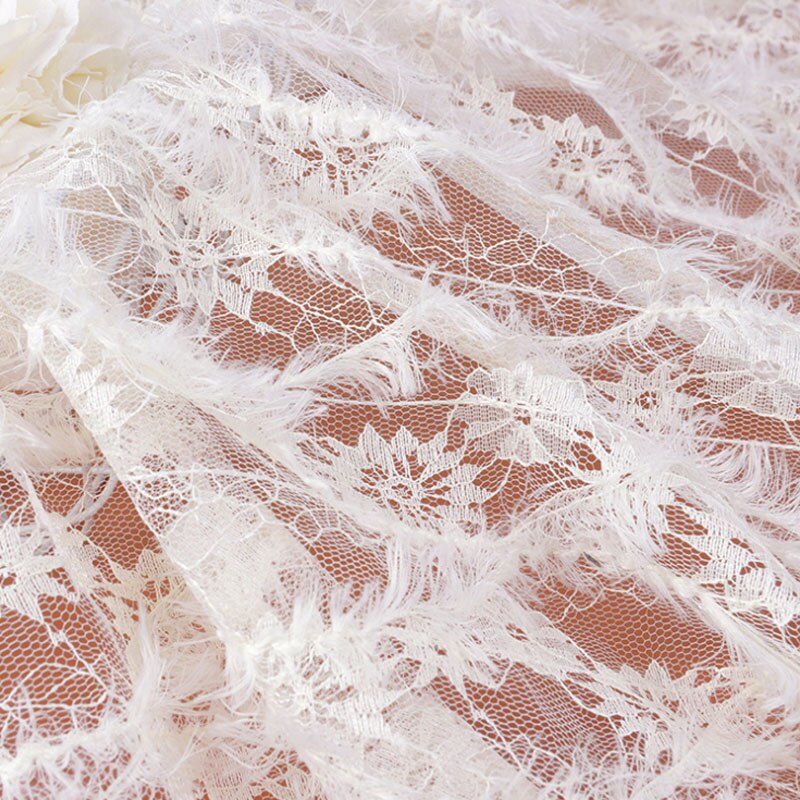 African Lace Fabric Feather Pattern Milk Silk Embr... – Grandado