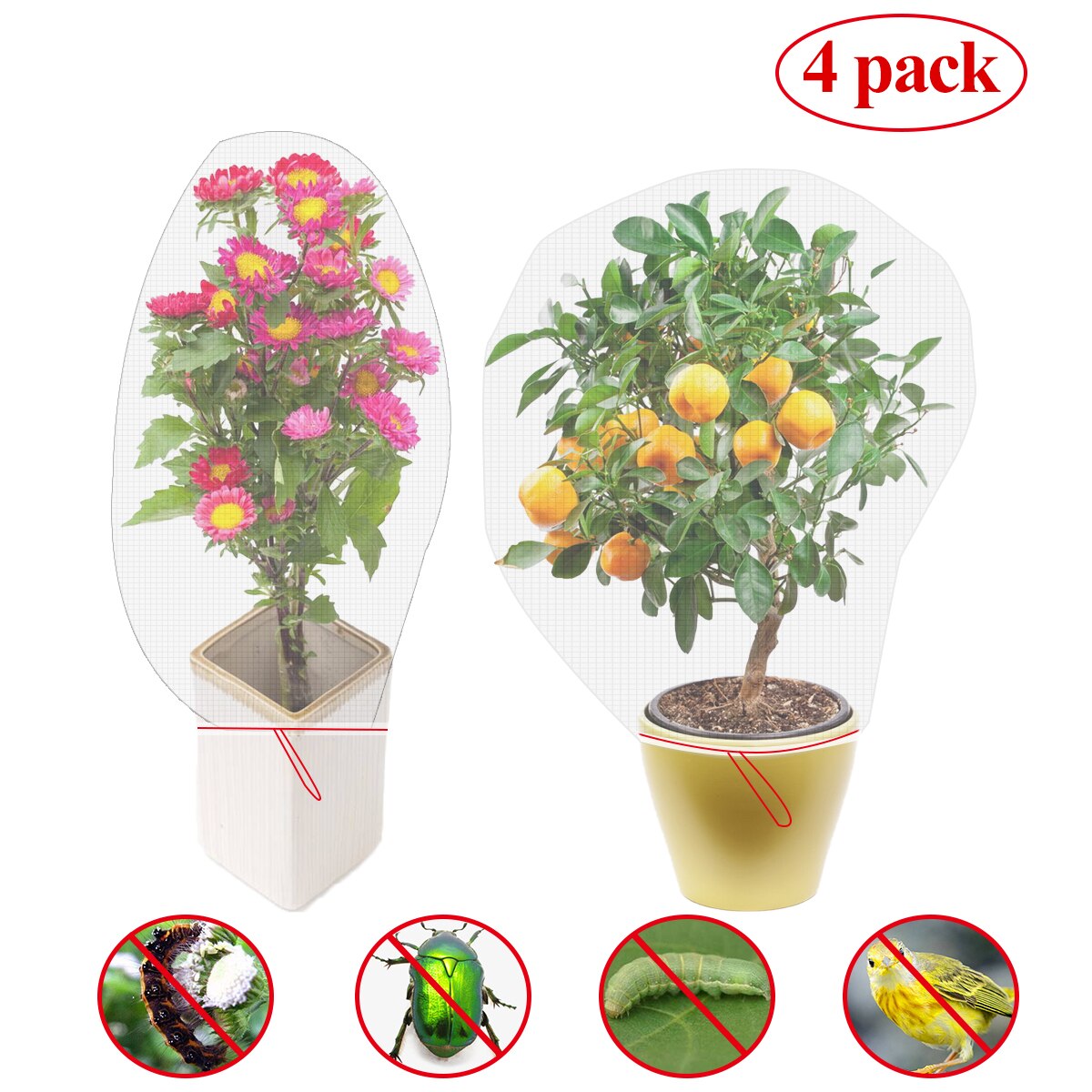 Reusable Plant Fruit Protect Net Bag With Drawstri... – Grandado