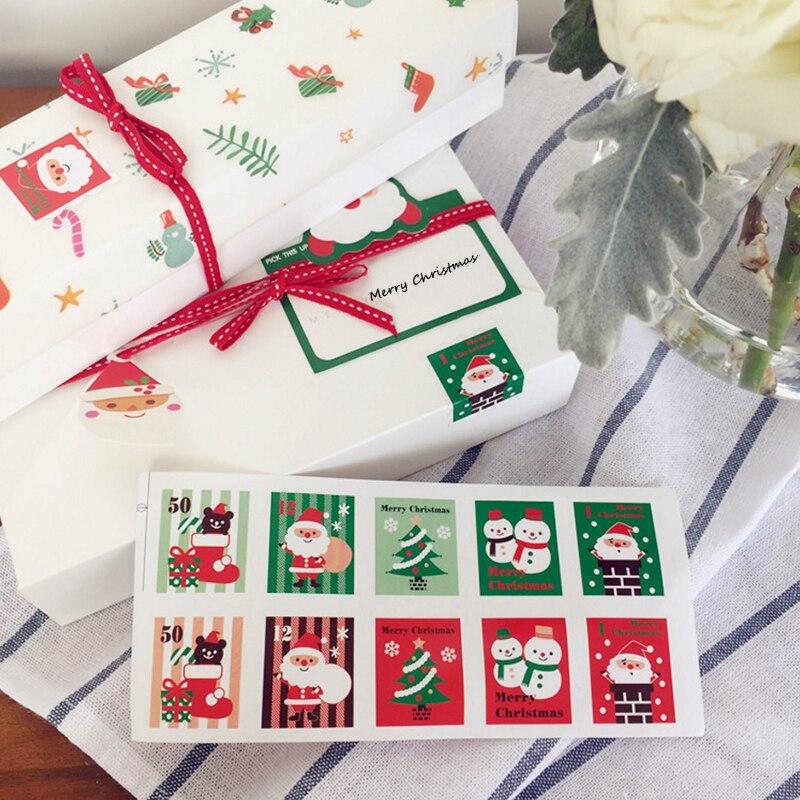 10Pcs Colorful Merry Christmas Stamp Seal Labels S... – Grandado