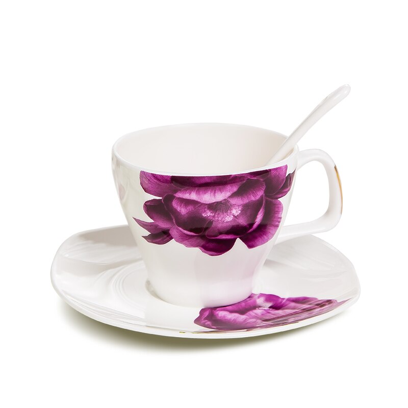 300ML, real bone china coffee cup and saucer, cafe... – Grandado