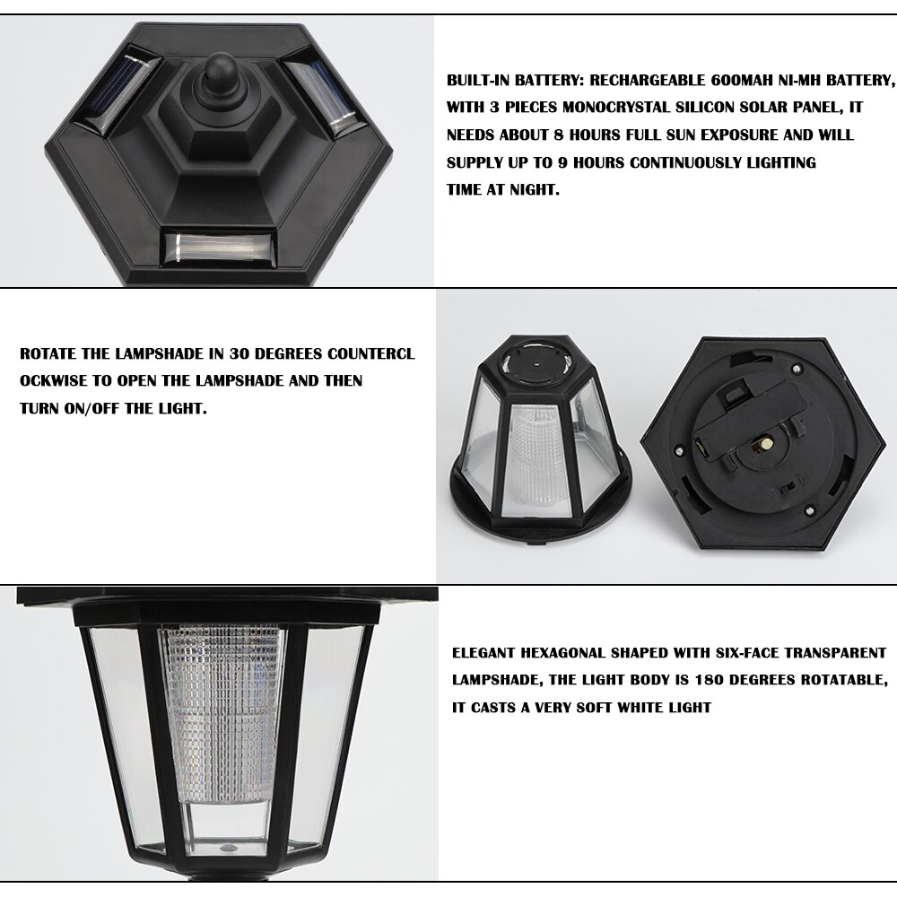 Led Hexagonal Vintage LED Solar Light Bulb Outdoor... – Grandado