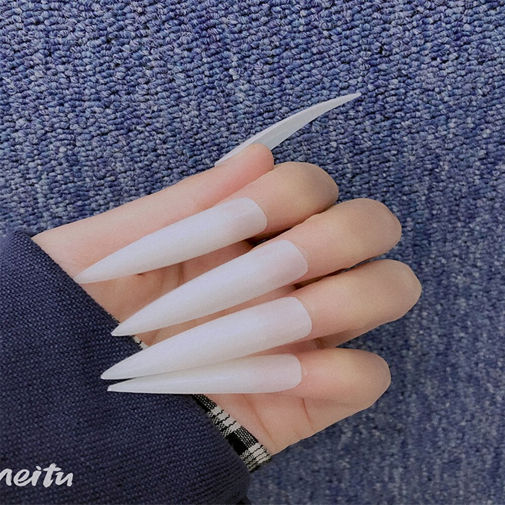 Long Nail tips 500 pcs Artificial nails Clear Pres... – Grandado