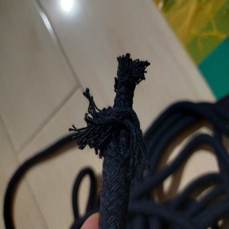 1cmX100cm Thick Black Natural White Cotton Core-Wo... – Grandado